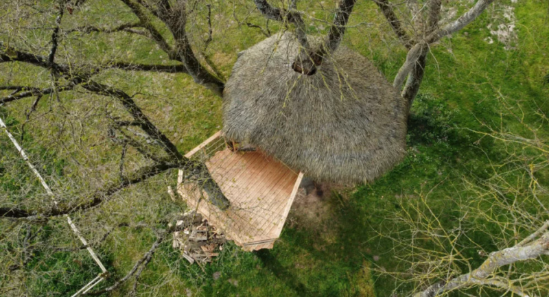 Castel Camping Chateau de Lez Eaux in Saint Aubin des Préaux | Boomhut ...